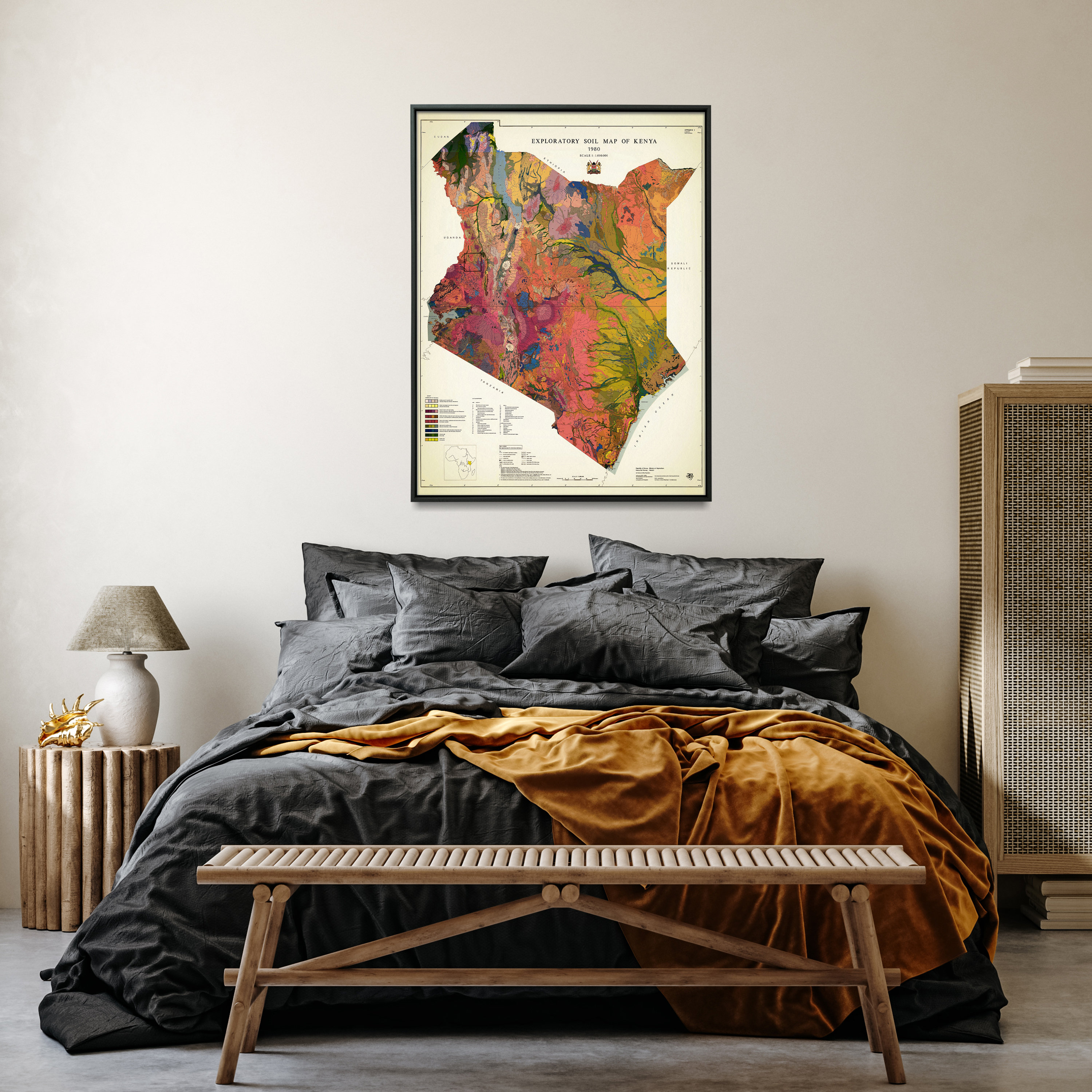 Kenya Map Soil Map of Kenya Geologic Map Kenya Art Gift | Etsy Canada
