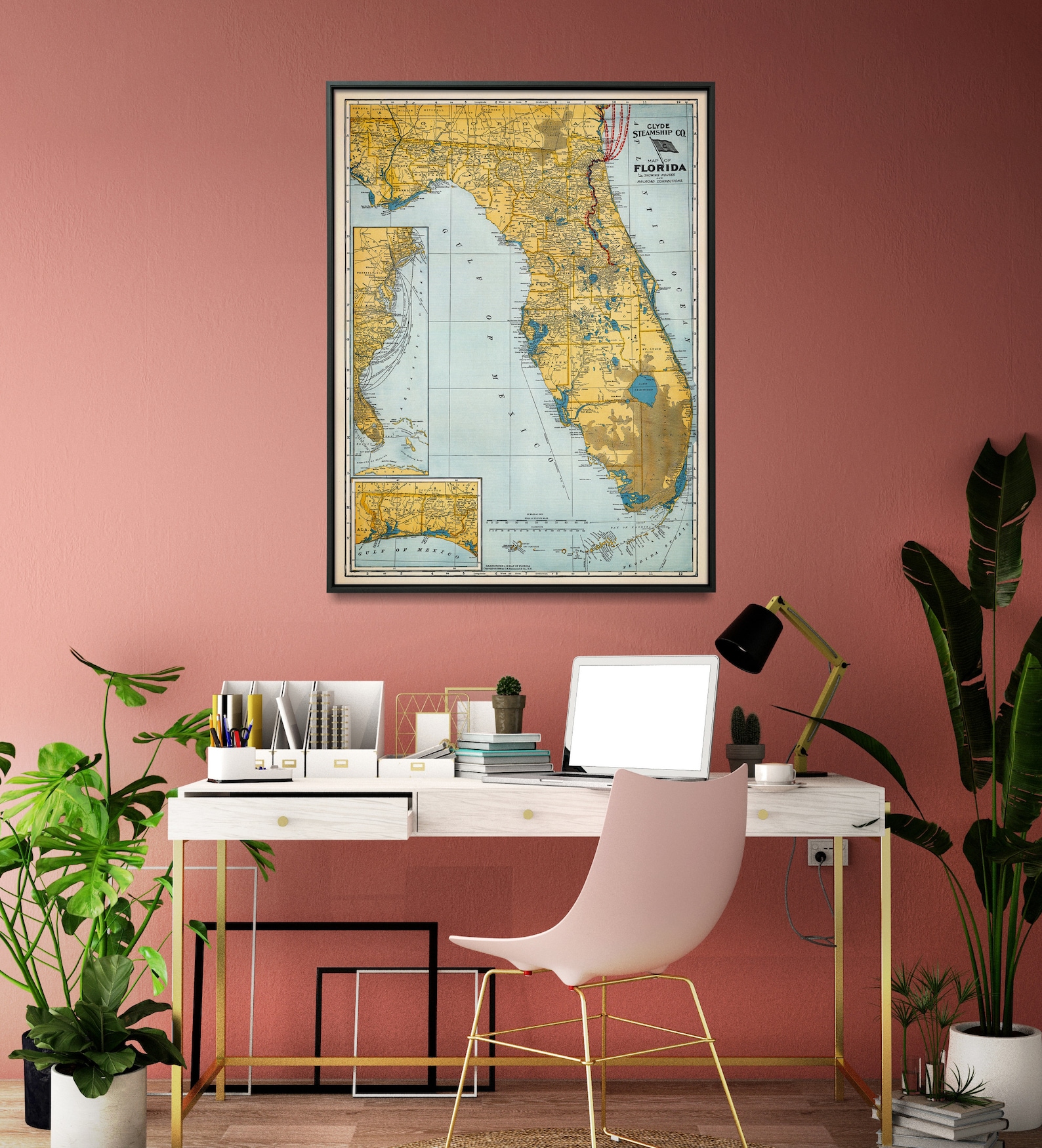 Old Map of Florida Florida Map Print Florida Wall Art - Etsy