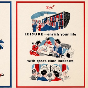 Healthy Lifestyle Vintage Chart Print, Health, Food, Hygiene, Fitness ...