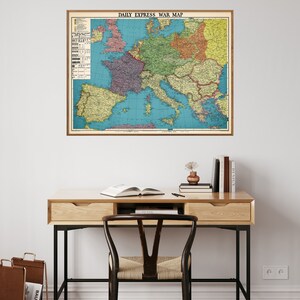 WW2: Military Map of Europe - Vintage Map Print, Wall Art Home Gift - Etsy