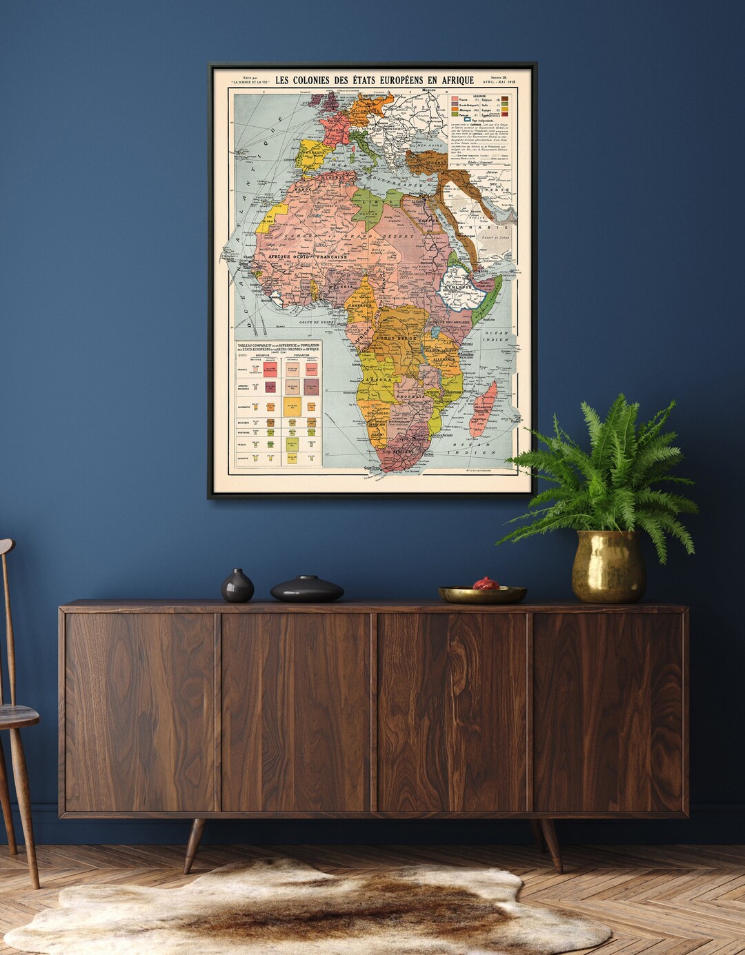 Europe's African Colonies - Vintage Map Print, European Colonialism ...