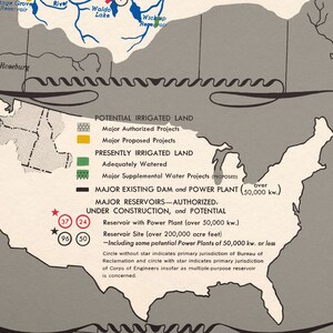 Columbia River Basin: Development Plan - Vintage Map Print, Home Gift ...
