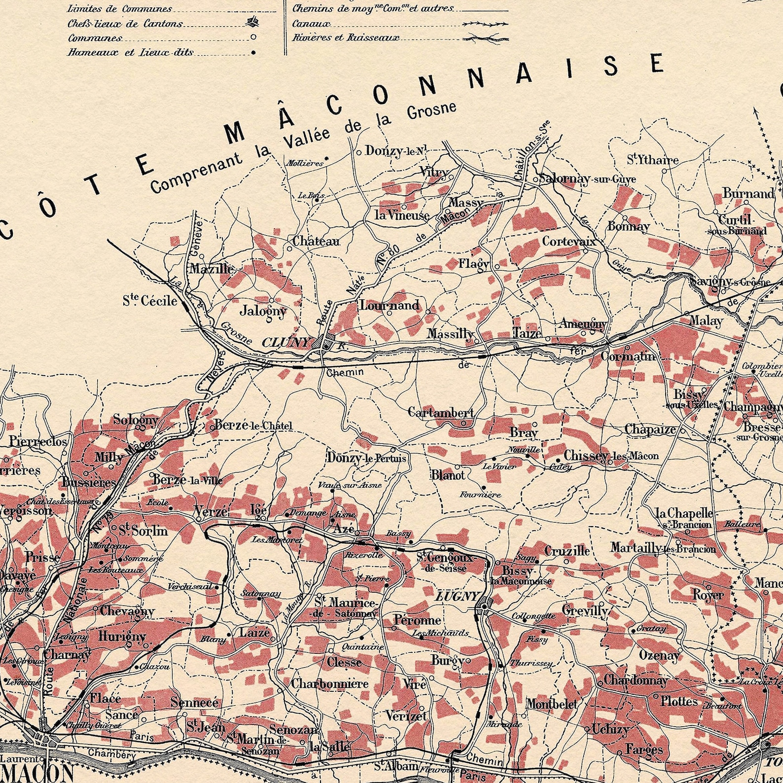 Wine Map of Beaujolais Maconnais Et Chalonnais Bourgogne - Etsy