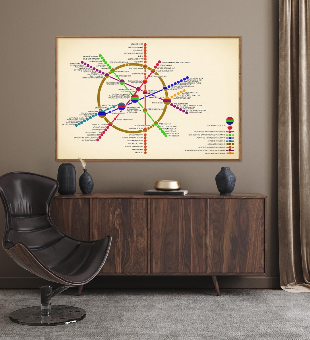 Moscow: Subway - Vintage Map Print, Cold War Era Moscow Poster, Wall Art Home Gift - Etsy