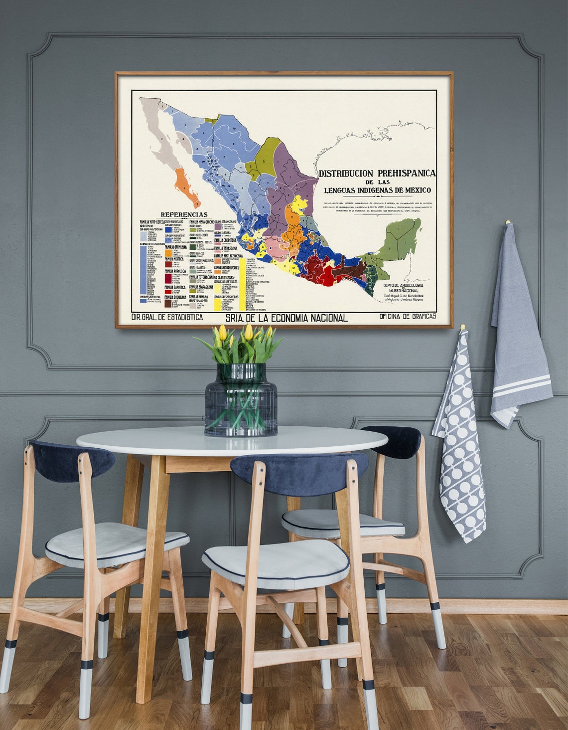 Mexico Indigenous Languages Vintage Map Print Mexican Indians | Etsy