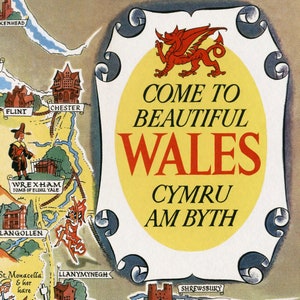 Wales Vintage Map Print| Cymru Am Byth Poster| Home Gift Wall Art - Etsy
