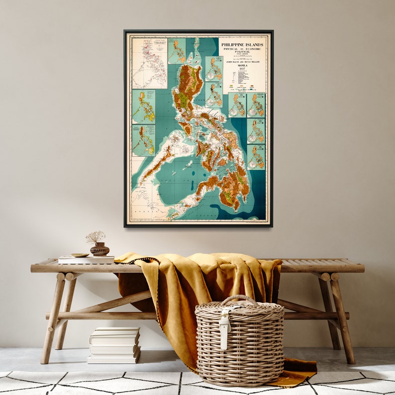 Philippine Islands Vintage Map Poster Philippines Art Print - Etsy