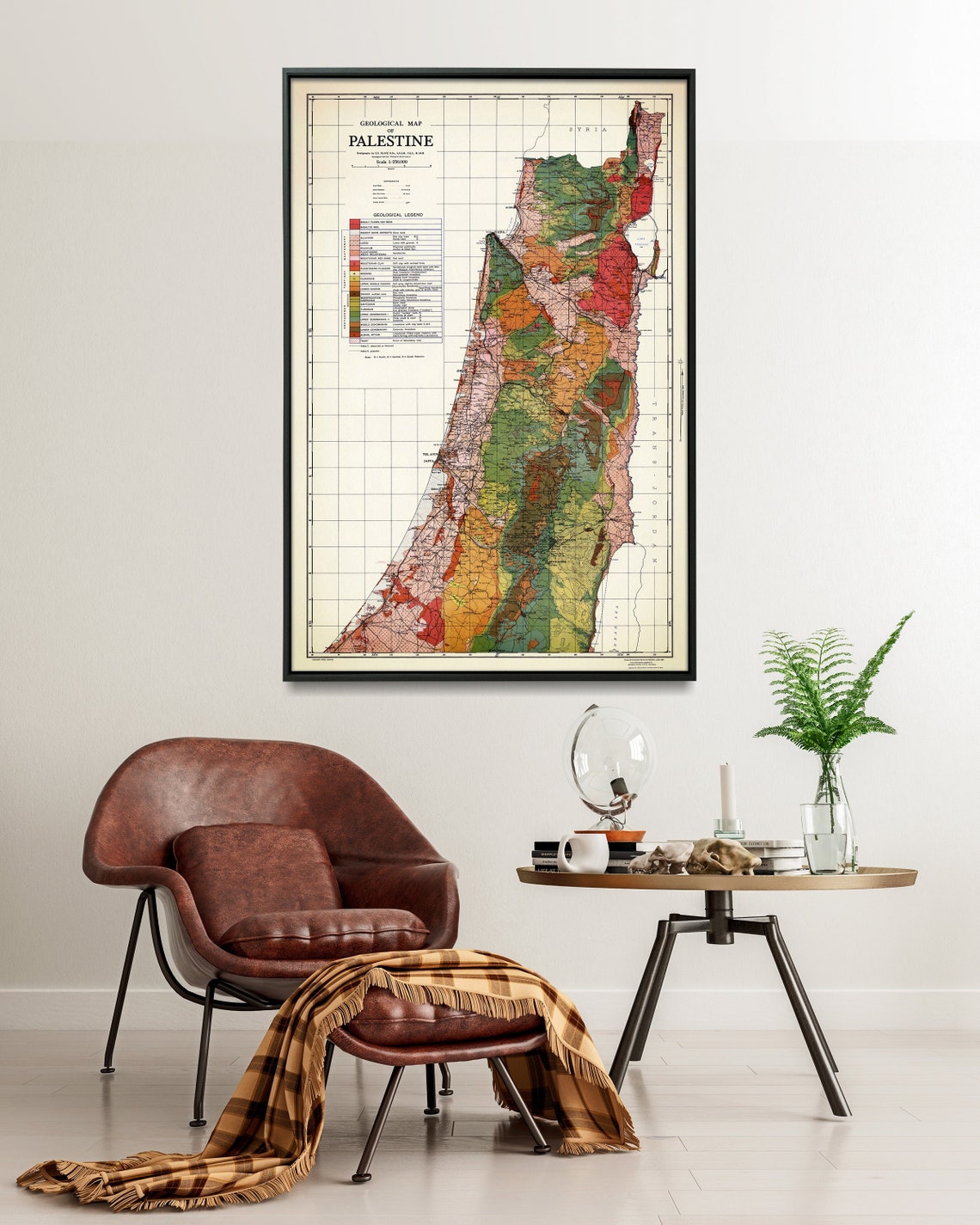 Geological Map of Palestine Geologic Israel Map Geology Map - Etsy