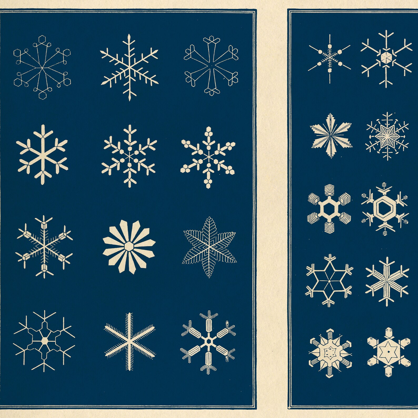 Snowflakes Vintage Chart Print Large Snowflakes Poster - Etsy