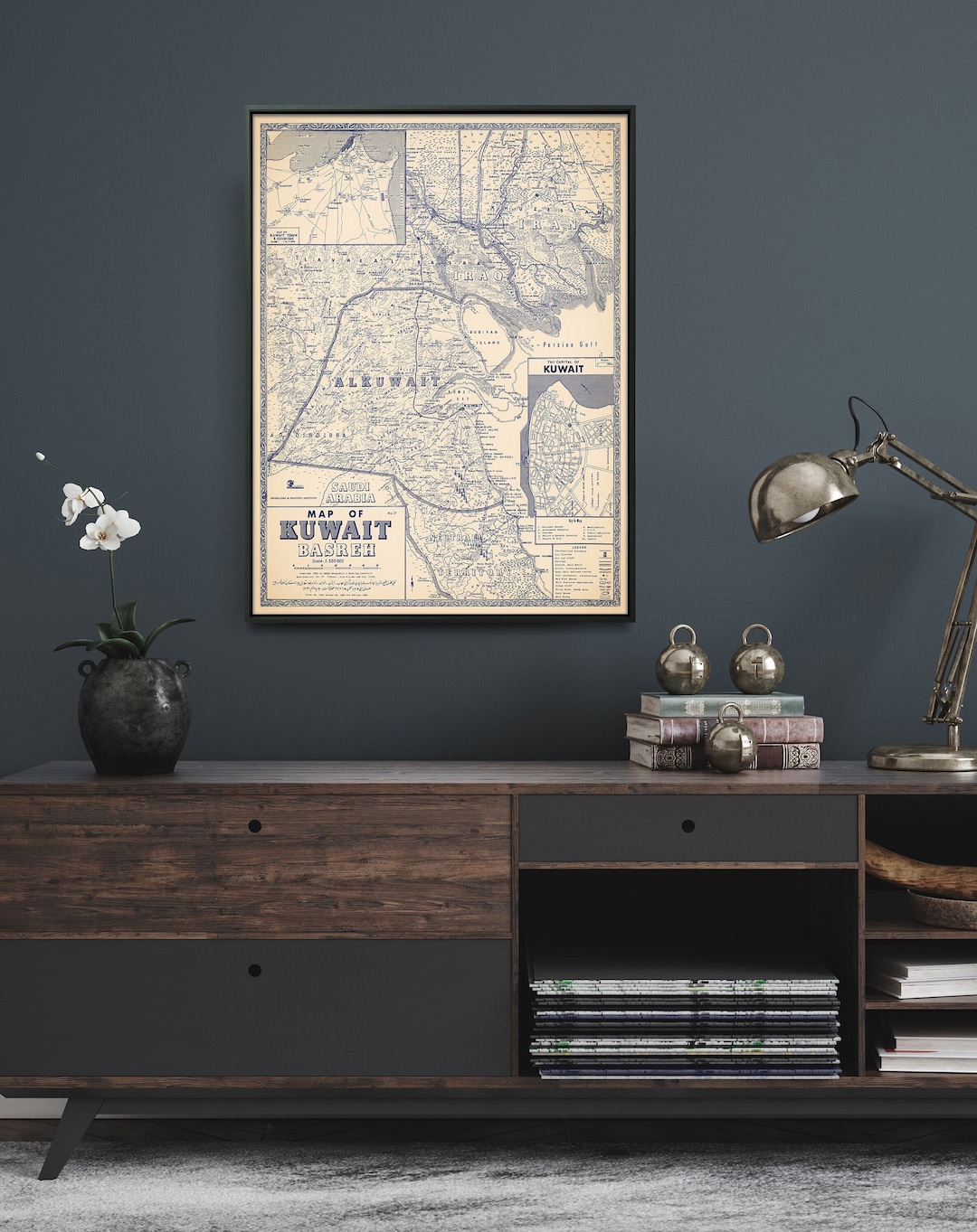 Kuwait Vintage Map Print, Old Map Poster, Kuwait Wall Art Home Gift - Etsy