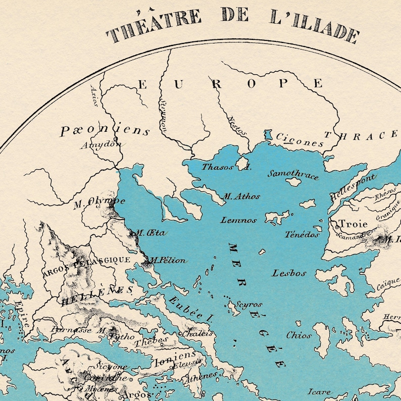 Vintage 1874 Homer Map – Iliad Odyssey Ancient Greece Print - Etsy