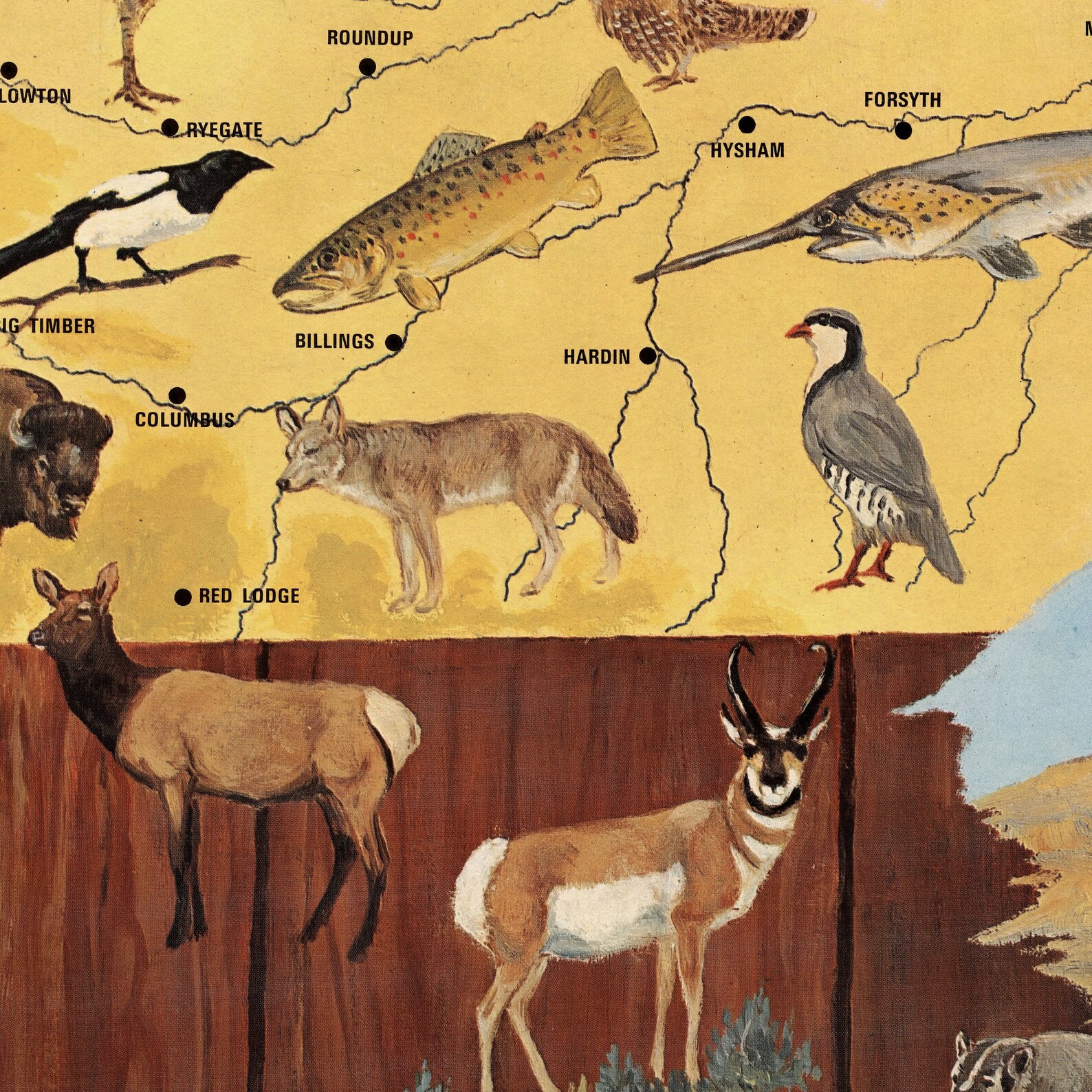 Hunting and Fishing Map of Montana Pictorial Map Hunter - Etsy