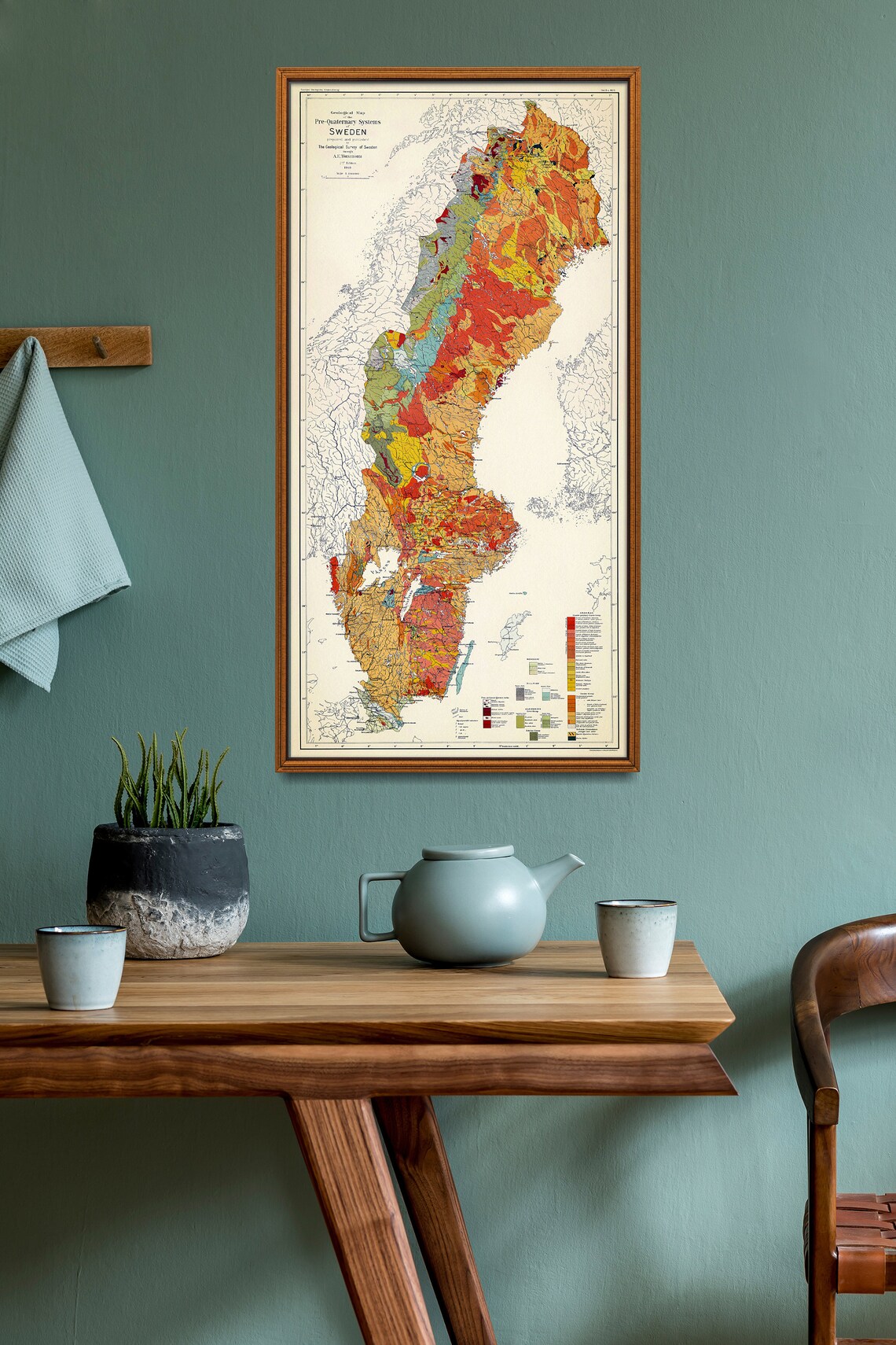 Geological Map of Sweden Geologic Sweden Map Geology Map - Etsy