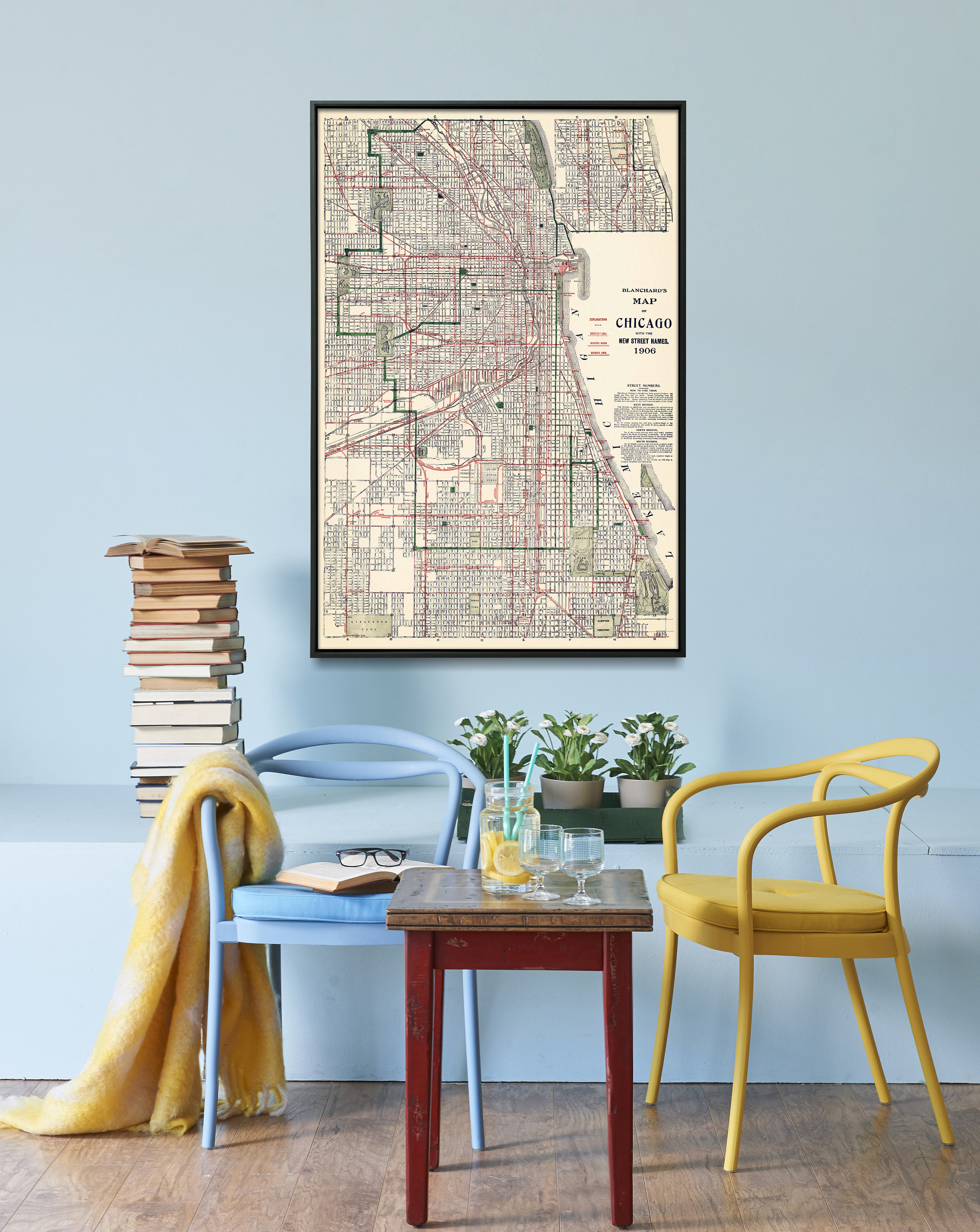 Chicago Vintage Map Print, Street Map Poster, Wall Art Home Gift - Etsy