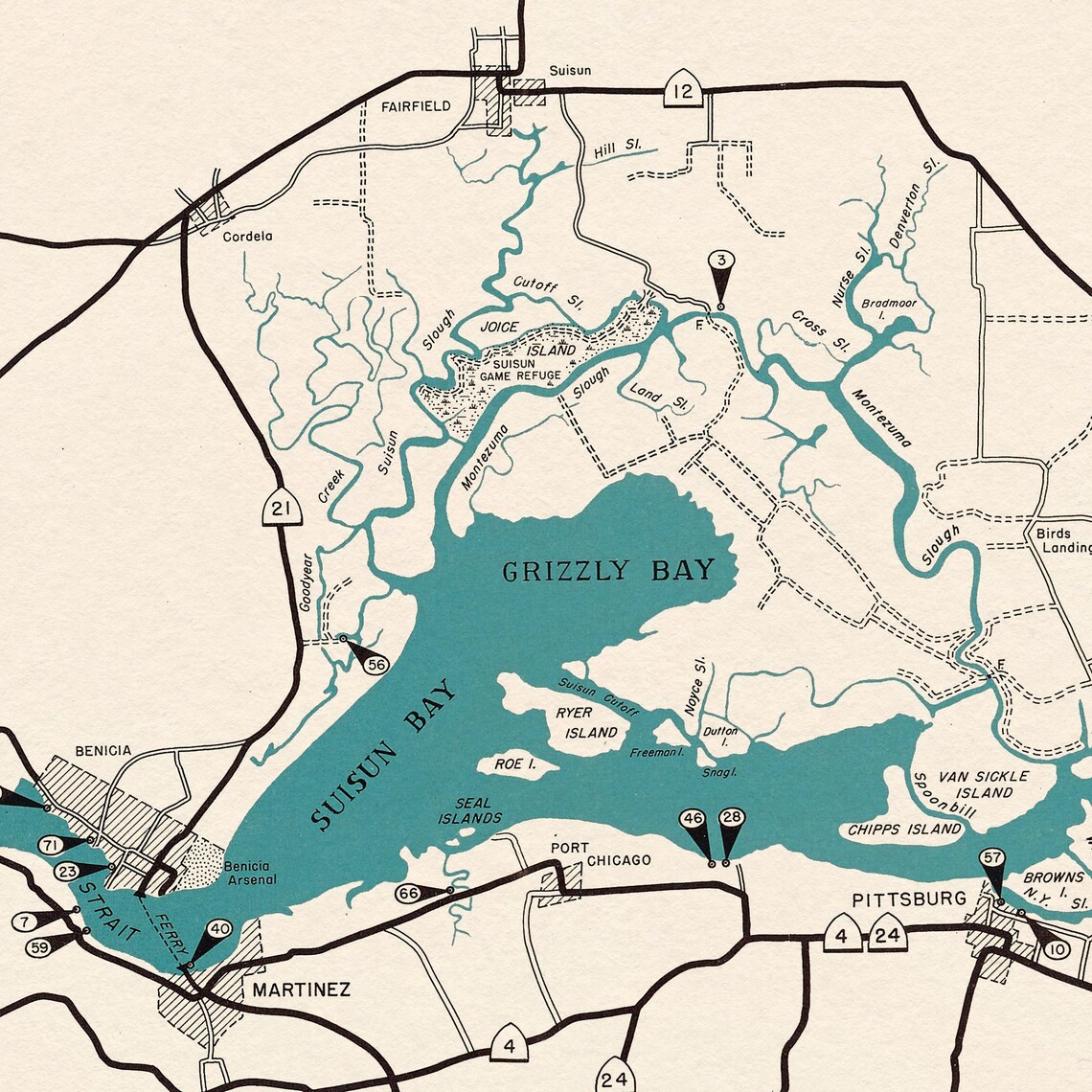 Bass Fishing Map San Francisco Bay Area Fishing Gift for Men - Etsy