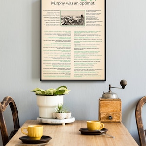 Murphy's Law Vintage Poster Print| Humorous Wall Art| Funny Home Gift ...