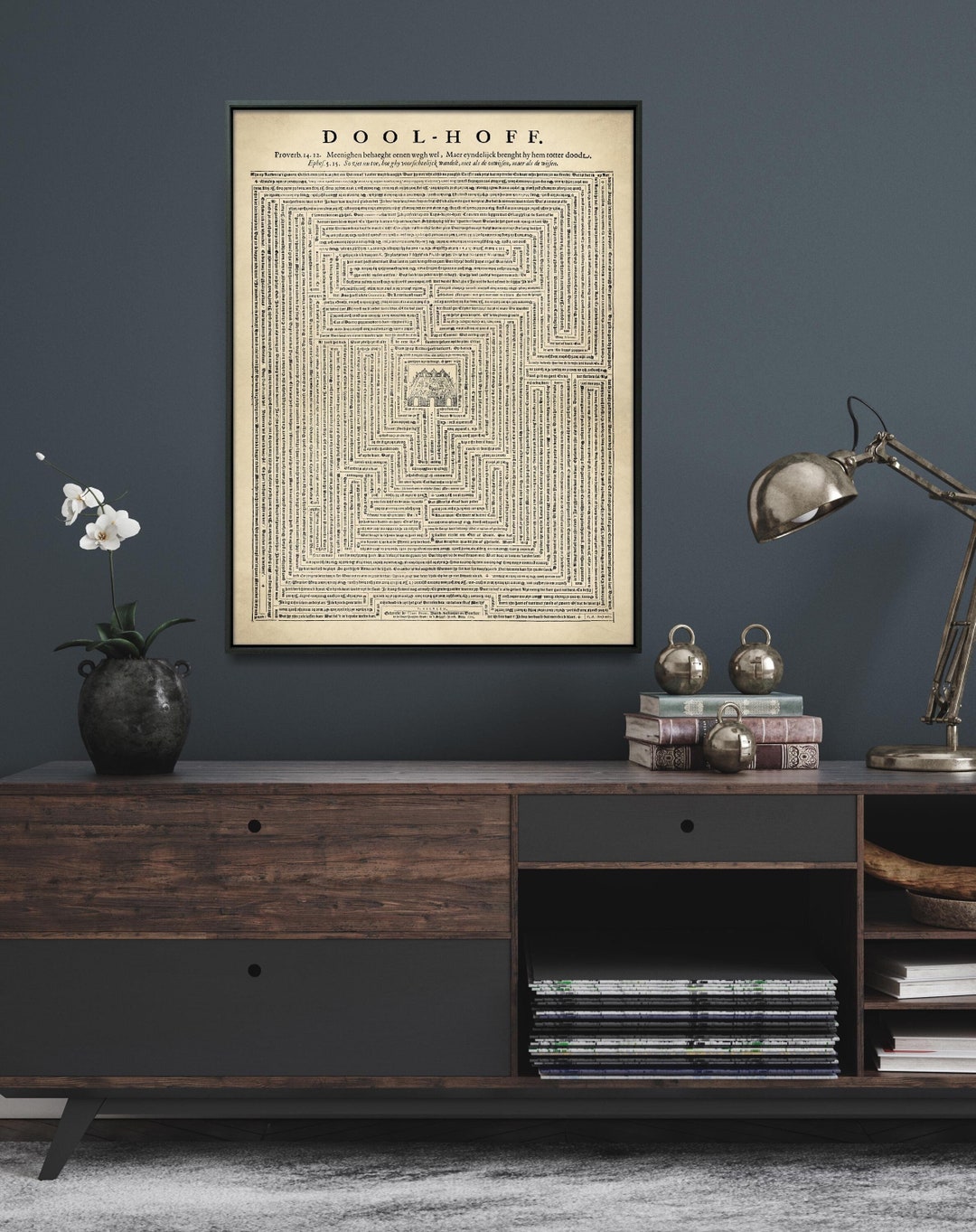 Vintage Labyrinth Print, Dutch Maze Game, Wall Art Home Gift - Etsy