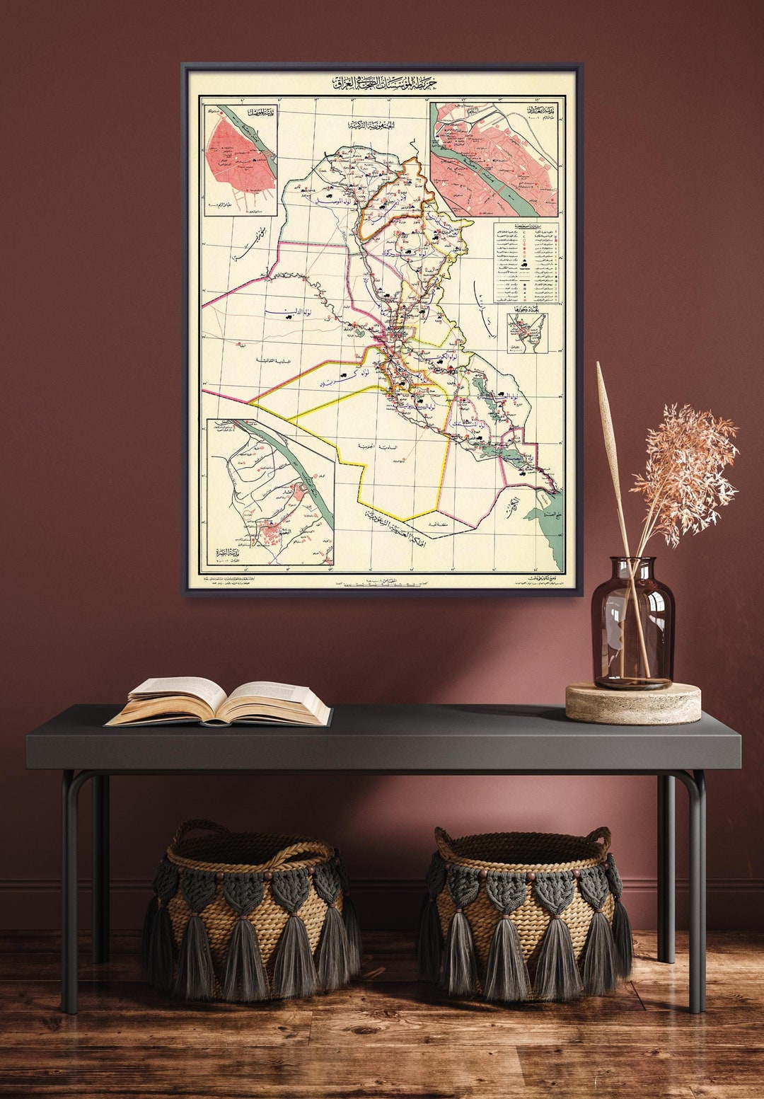 Vintage Iraq Map Print: 1943 Arabic Health Institutions Map - Etsy