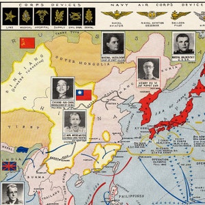 World War II Vintage Fact Chart Print, 1941 - 1945 WW2 Asia-pacific ...