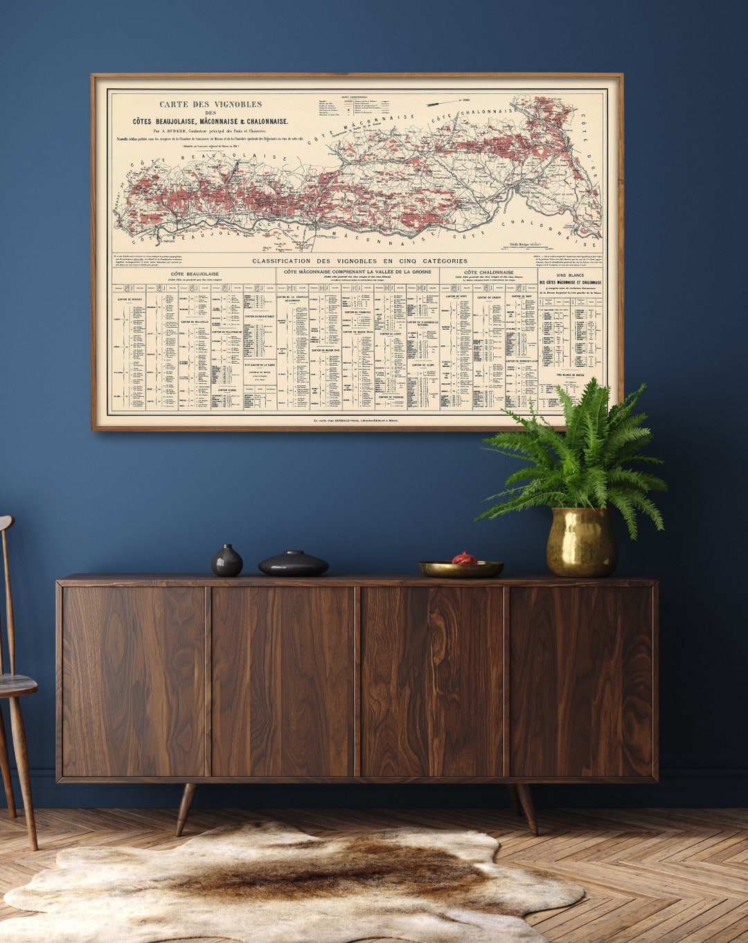 Wine Map of Beaujolais, Maconnais Et Chalonnais, Bourgogne Wine Map ...