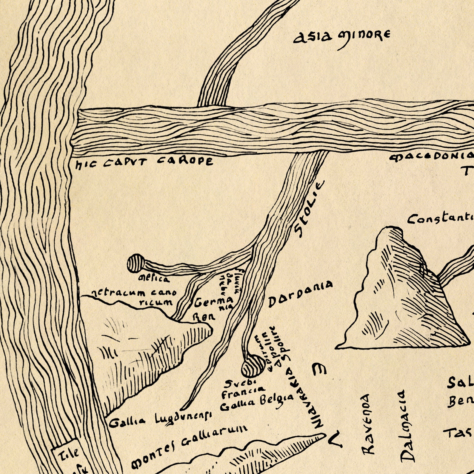 Turin Beatus Mappa Mundi Ancient World Map Print Square Wall - Etsy