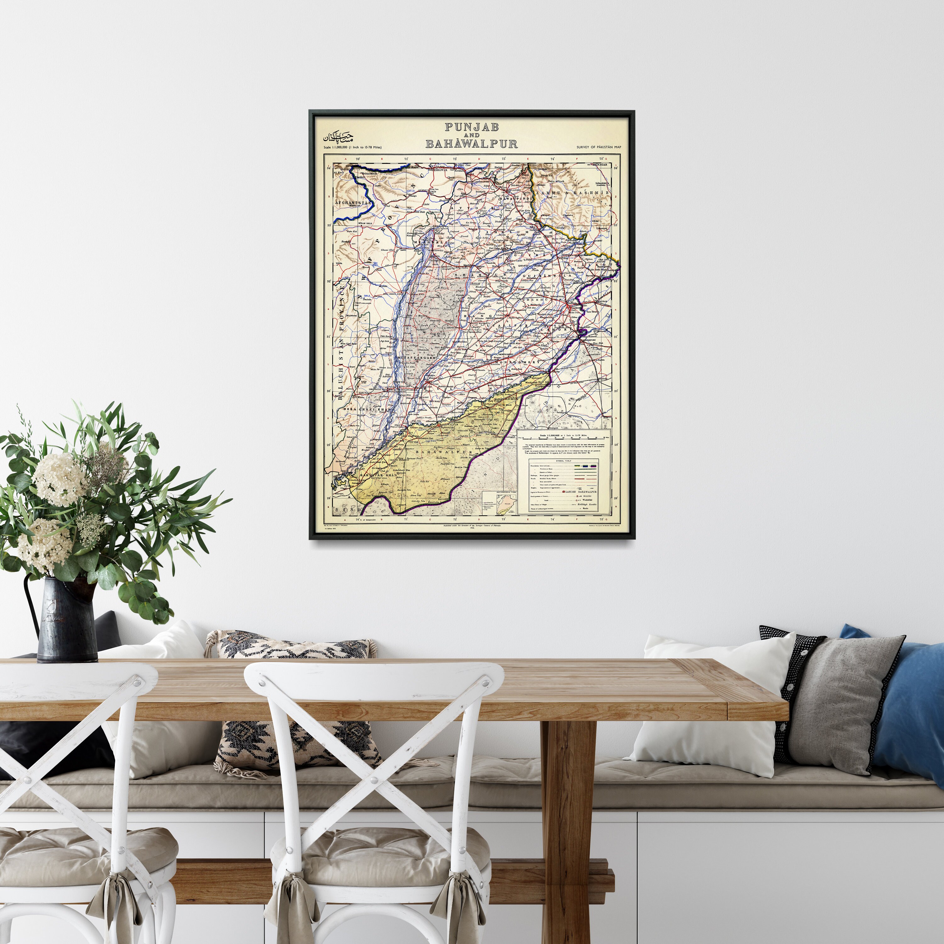 Punjab and Bahawalpur Map Pakistan Map Punjab Gift Pakistan - Etsy