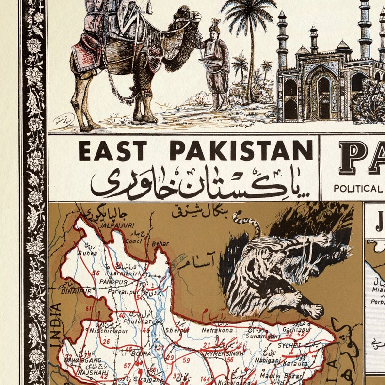 Old Map of Pakistan Vintage Pakistan Map Pakistan Gift | Etsy