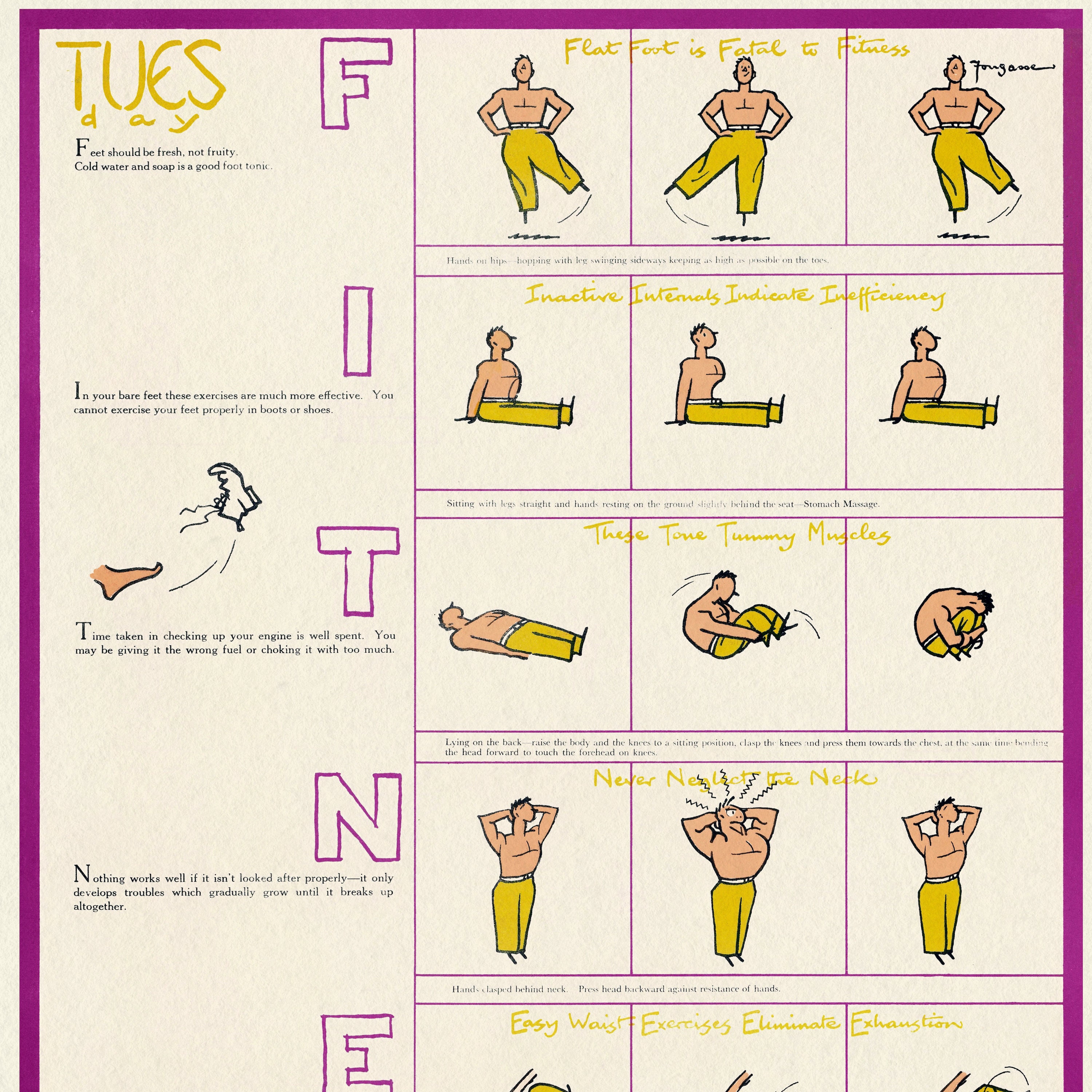 Vintage Exercise Poster Gym Wall Art Fitness Gift Physical - Etsy