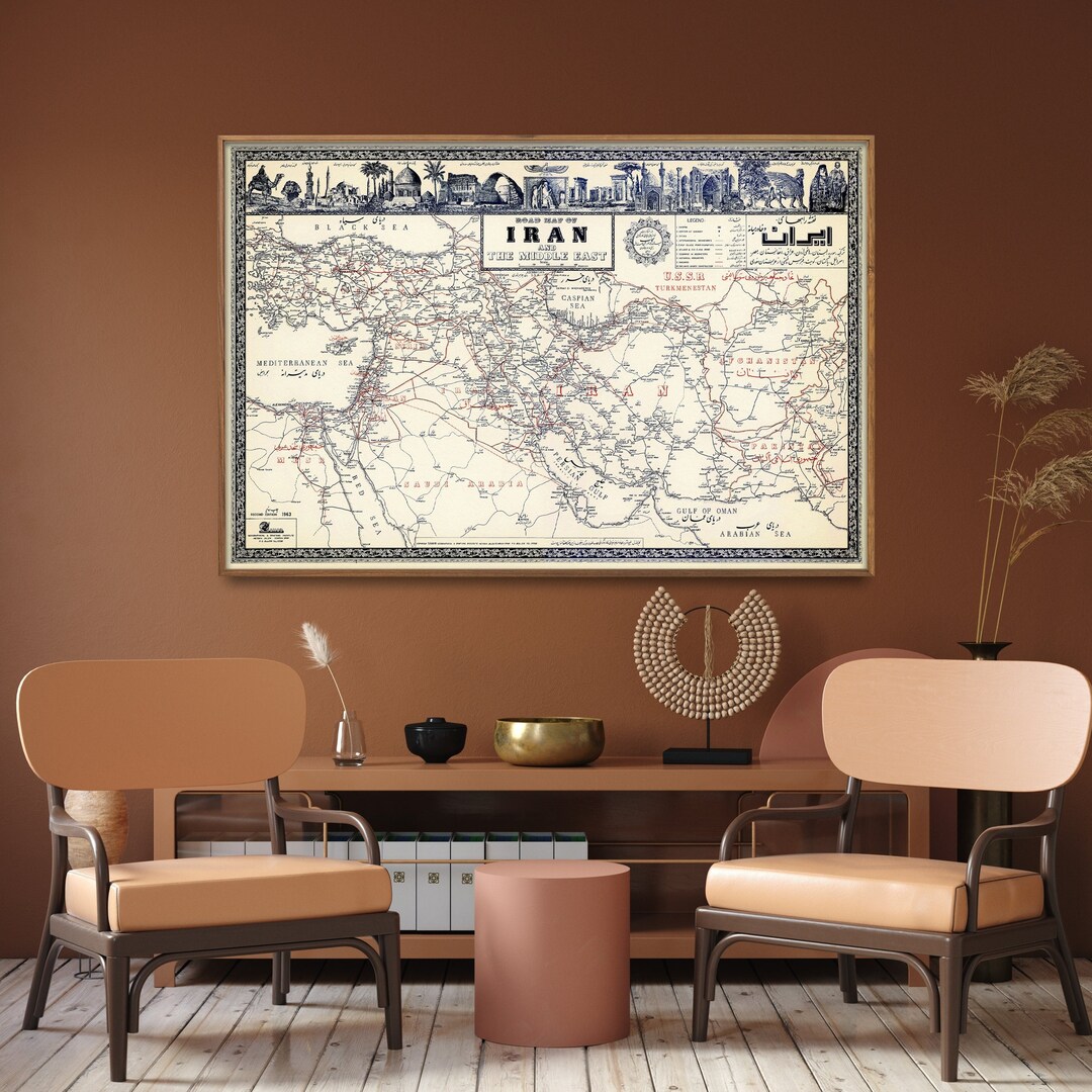 Old Iran Map| Iran Poster, Large Map Wall Art, Vintage Map Print - Etsy