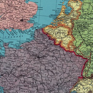 WW2: Military Map of Europe Vintage Map Print, Wall Art Home Gift - Etsy