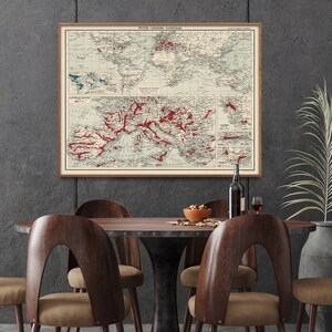 Vintage Wine Map Print: 1907 Wine Growing Countries - Etsy