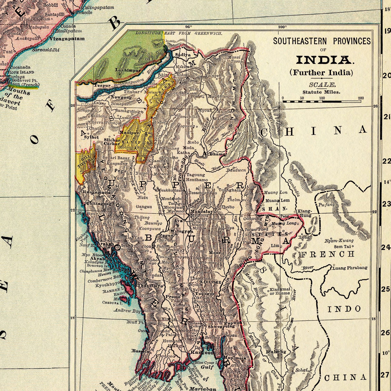 Old Map of India Vintage India Map India Poster Decor - Etsy