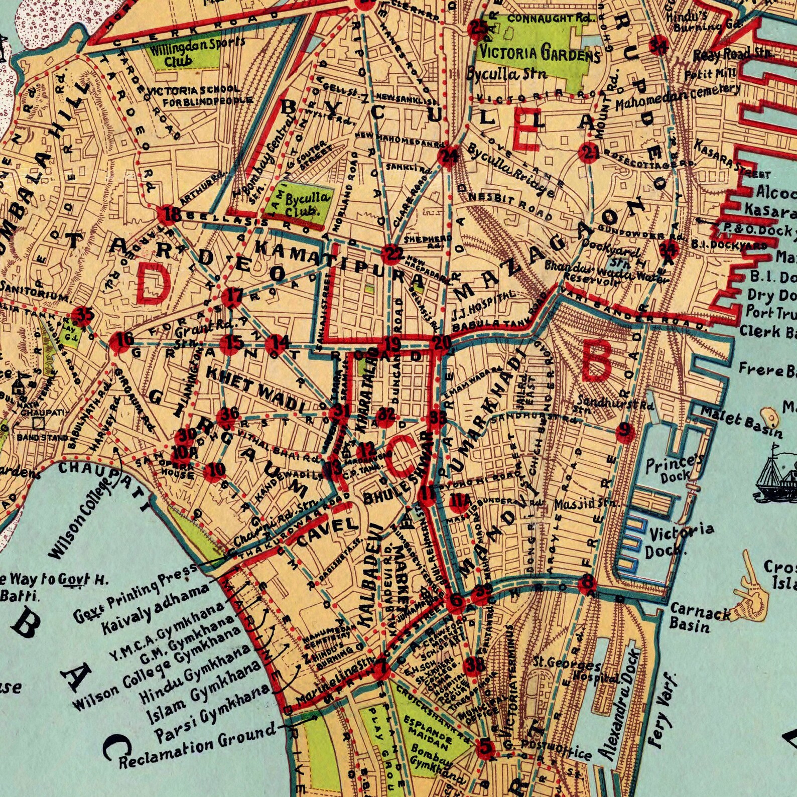 Vintage Mumbai Map Print Mumbai Map Wall Art India Home - Etsy