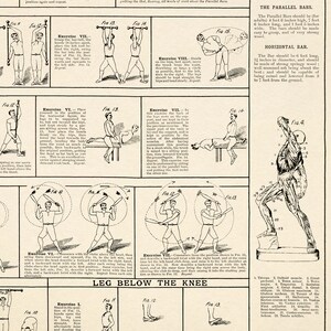 Home Exercise Vintage Chart Print, Fitness Poster, Gym Wall Art Gift - Etsy