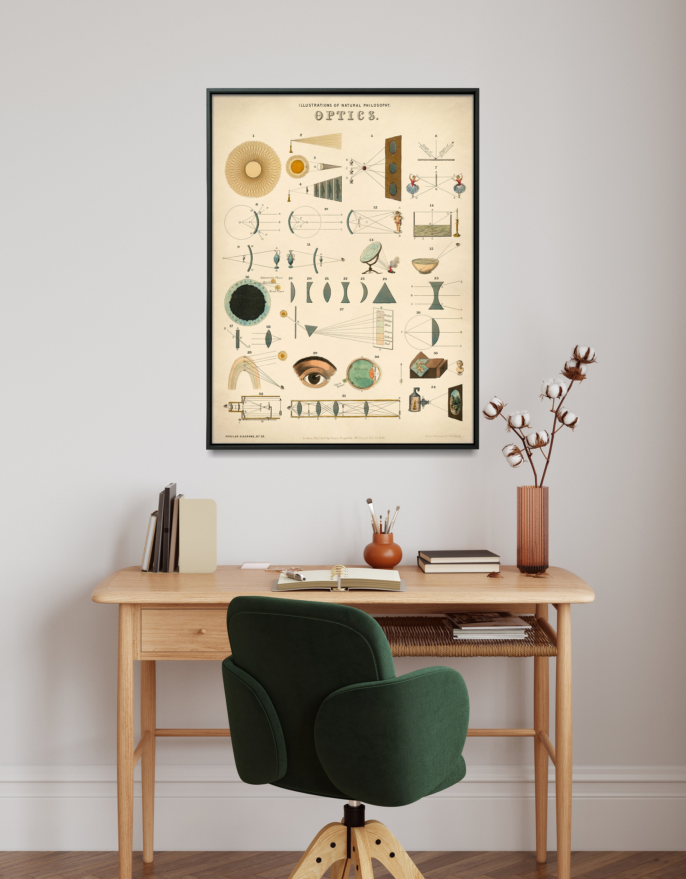 Vintage Science Poster, Optics Wall Art, Scientific Illustration Print ...