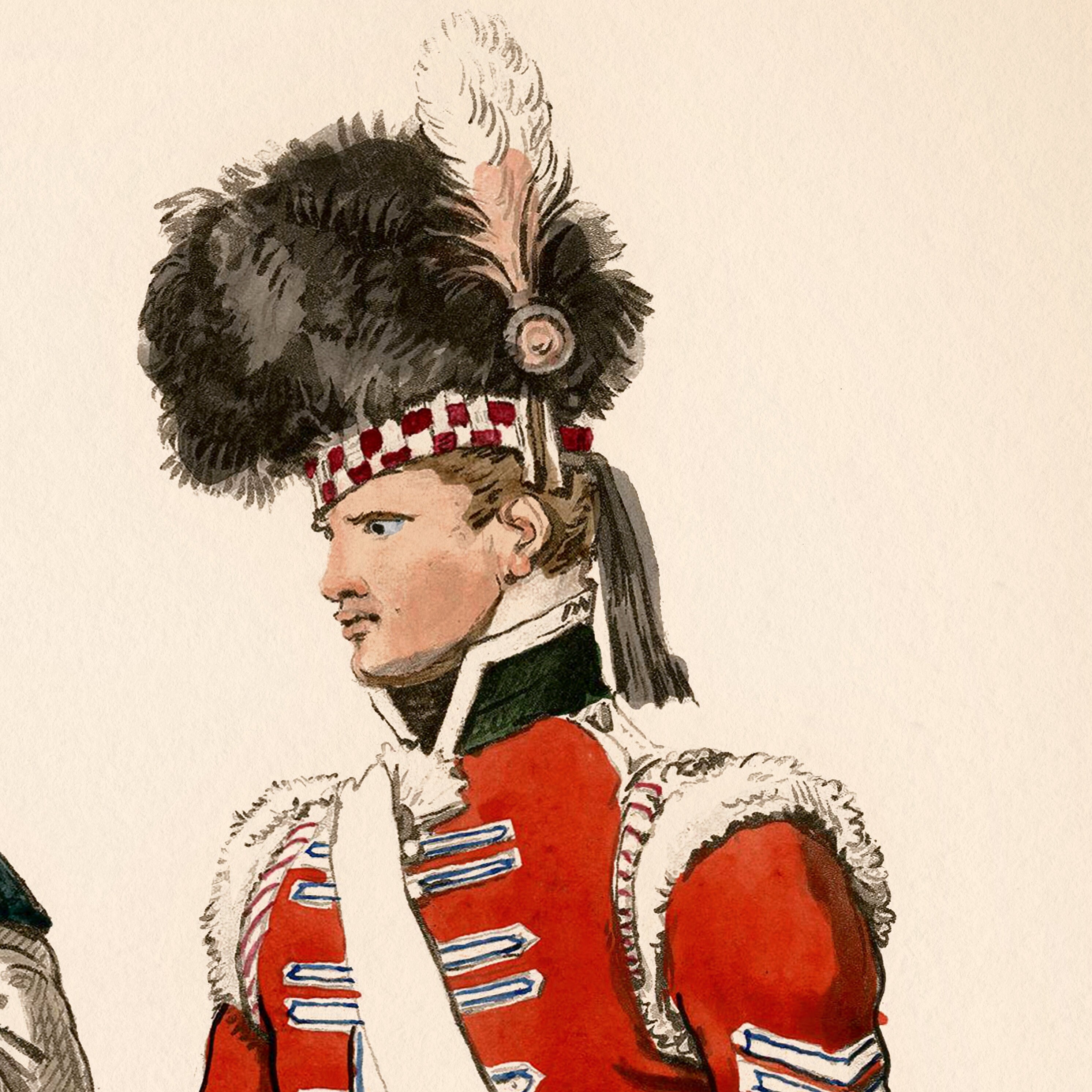 Scottish Soldiers Wearing Kilts Vintage Illustration Print | Etsy