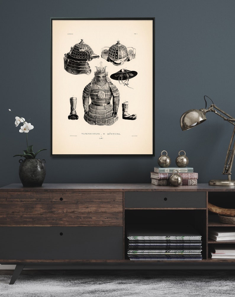 Japanese Armor Vintage Chart Print Samurai Outfit Poster - Etsy
