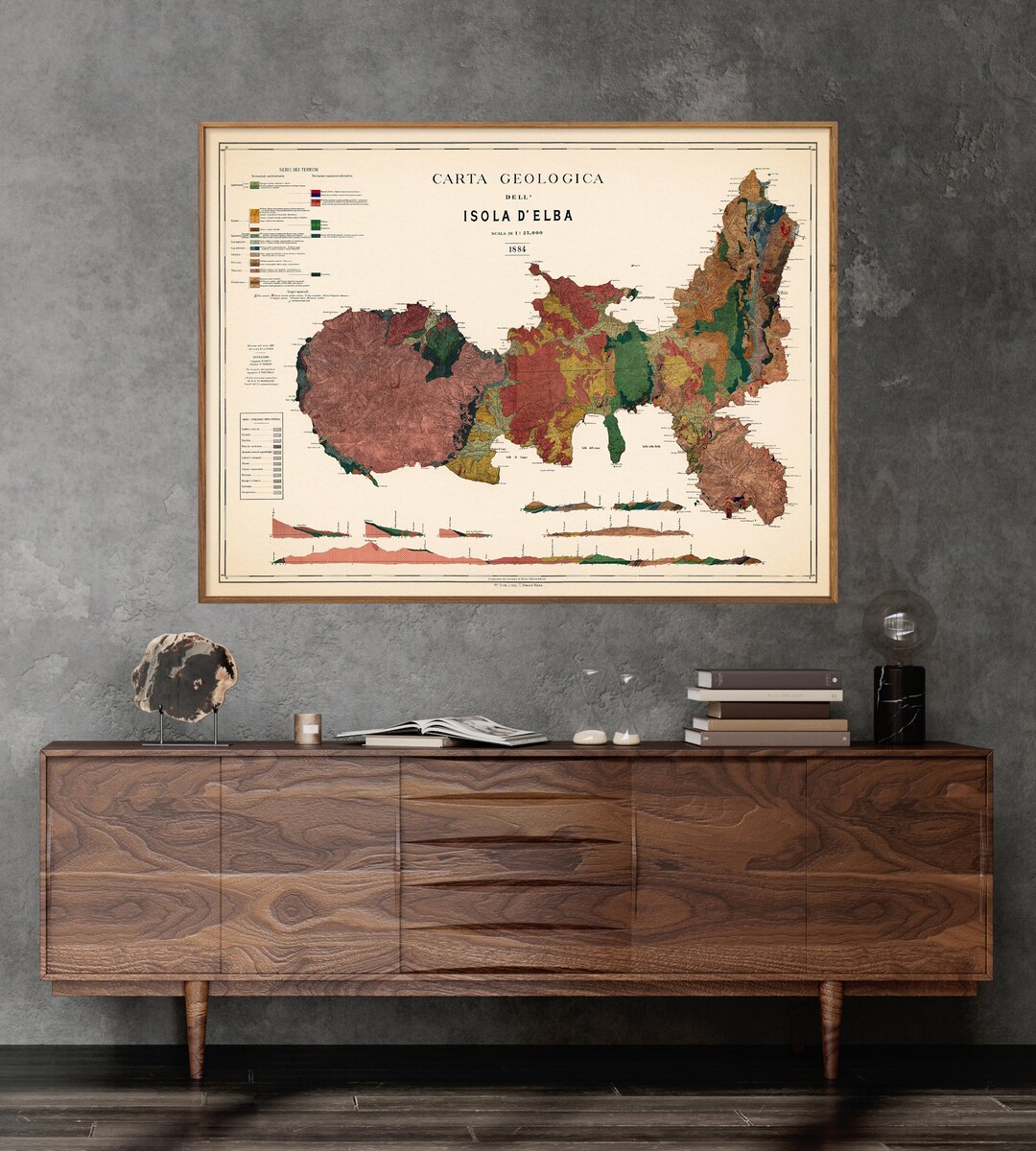 Elba Island: Geology - Vintage Geological Map Print, Wall Art Home Gift ... Elba Island: Geology - Vintage Geological Map Print, Wall Art Home Gift ...