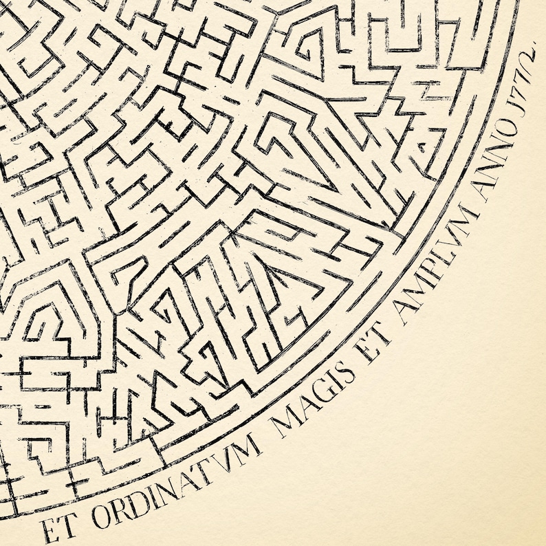 Vintage Maze Print, Italian Labyrinth Map, Wall Art Home Gift - Etsy