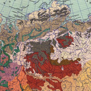 Geological Map of USSR Geologic Soviet Union Map CCCP Map Russia Map ...