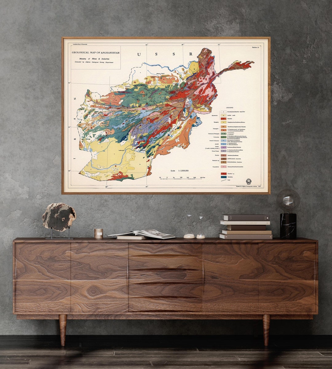 Vintage Afghanistan Geological Map Print: 1969 Geology Wall Art - Etsy