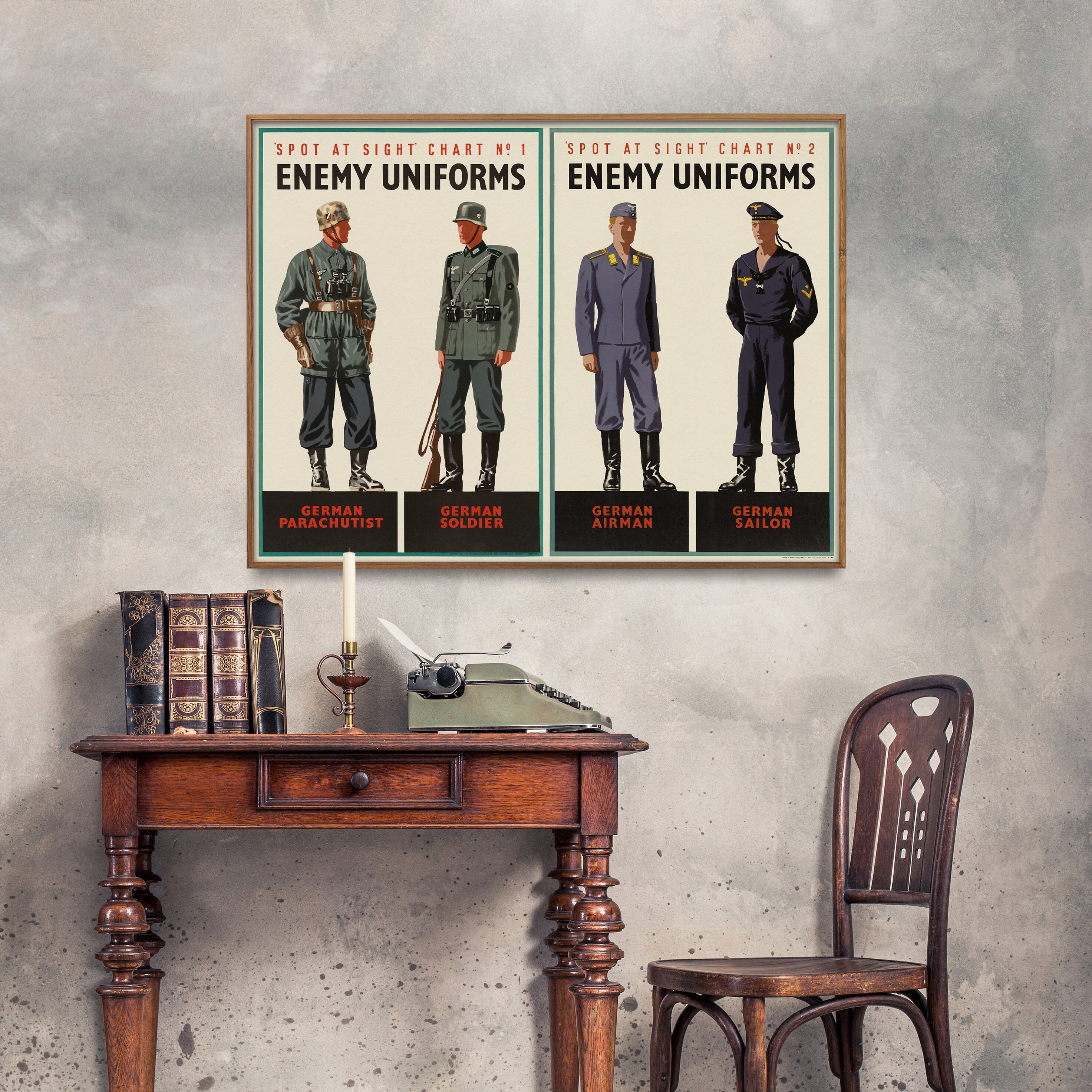 World War 2 German Uniforms Chart WW2 British Propaganda - Etsy