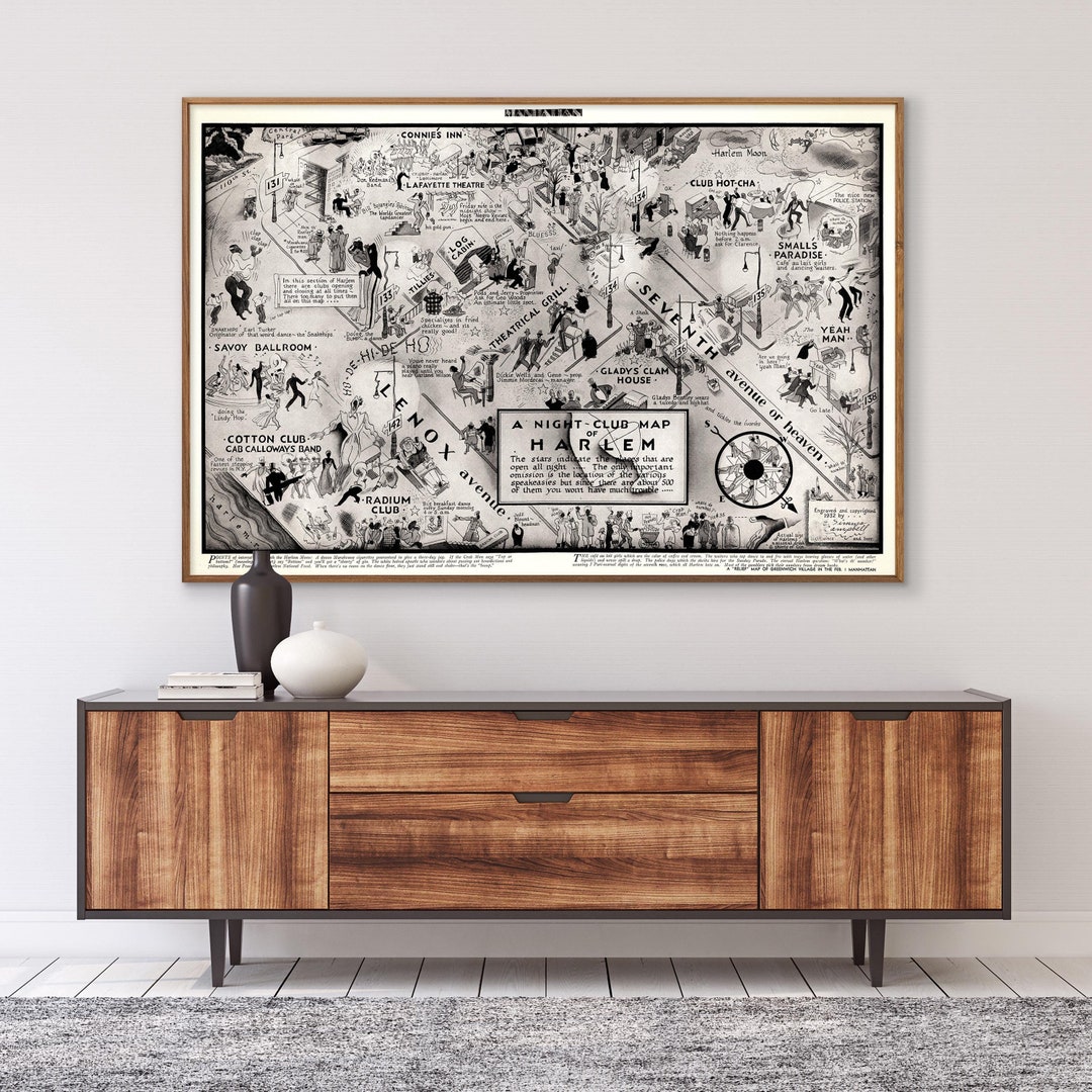 Harlem Night Clubs Map Print: Vintage Manhattan Art, 1933 - Etsy