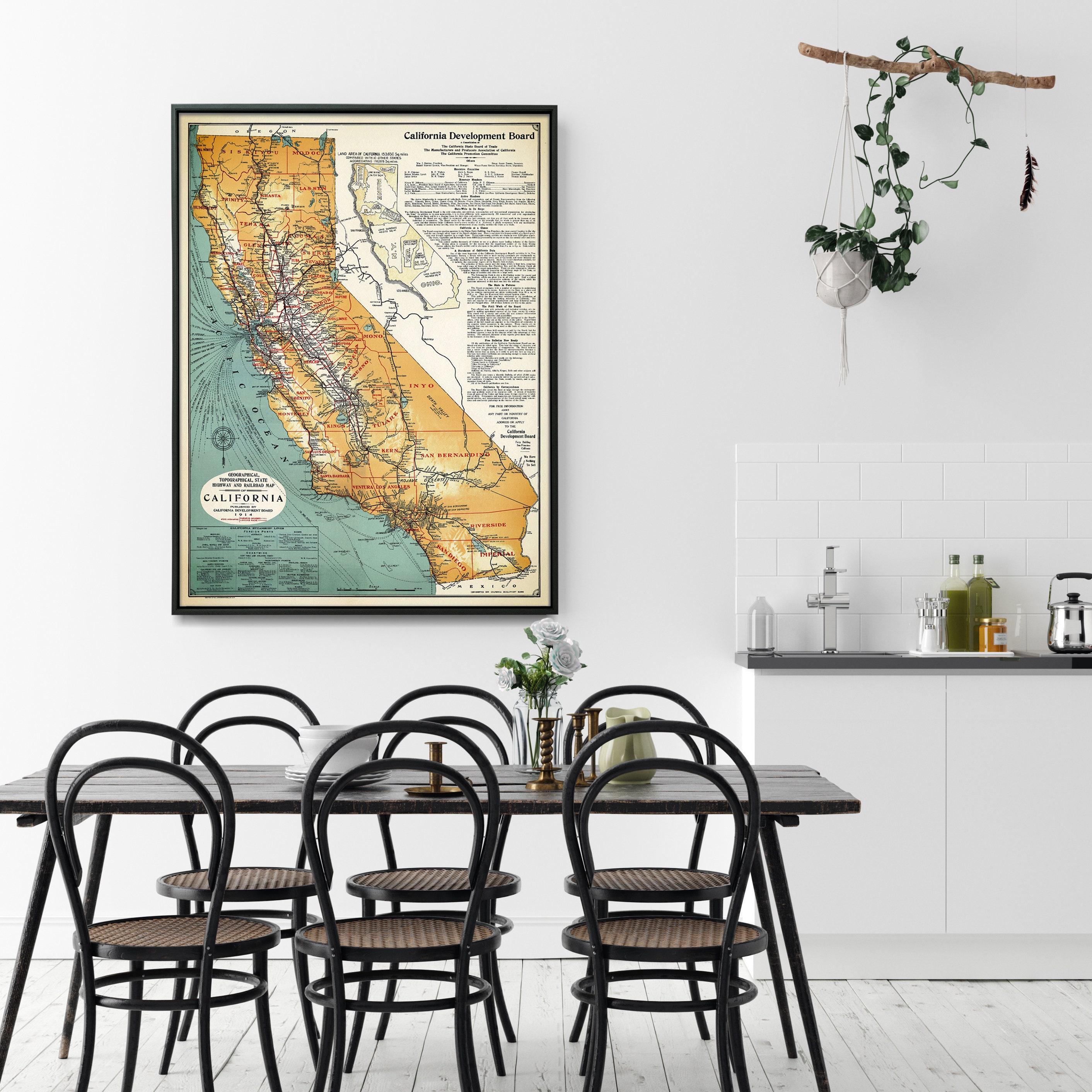 Old Map of California Print Vintage Map Poster Home Gift - Etsy