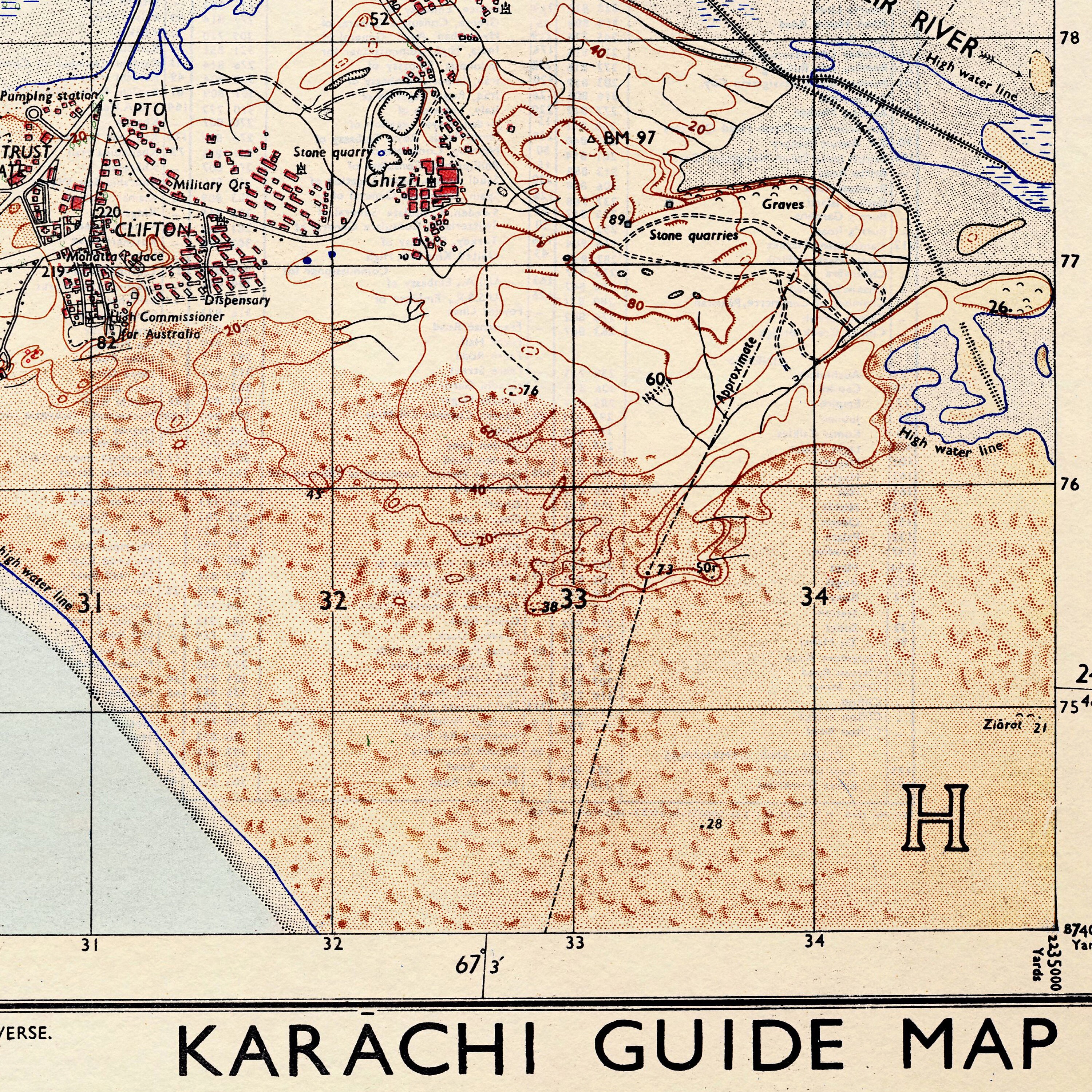 Vintage Karachi Map, 1950s Poster, Pakistan Wall Decor, Historical Home ...
