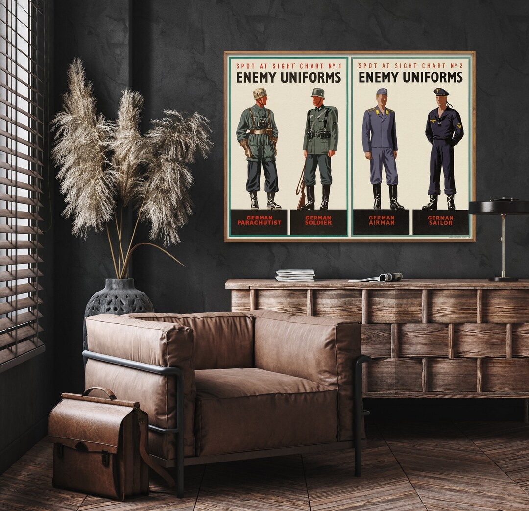 WW2 German Uniforms Chart: British Propaganda Poster Art Print - Etsy
