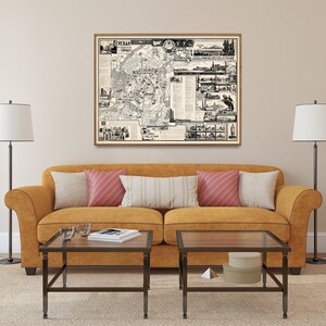 Yerevan Vintage Map Print Yerevan Historical Chart Poster Armenian Wall ...