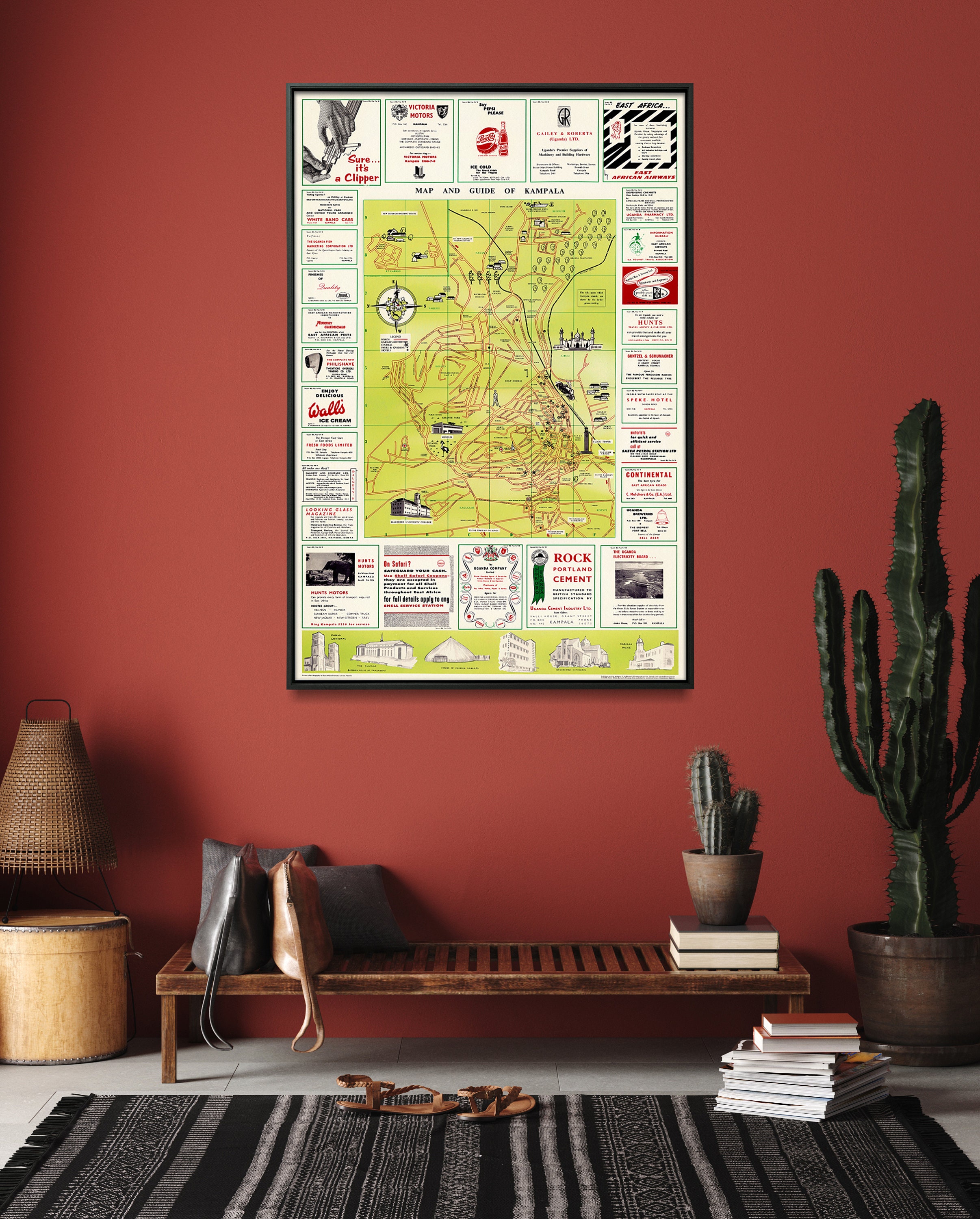 Kampala Vintage Map Print Kampala Poster Print Uganda Gifts - Etsy