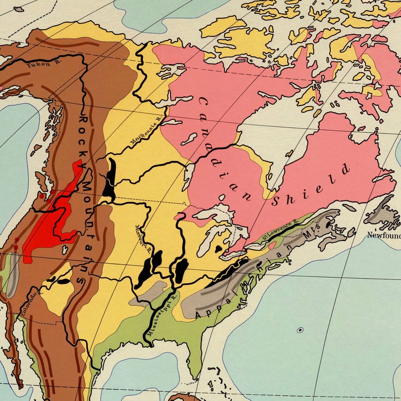 World Geology Structure Map Map of the Word Geology Map - Etsy