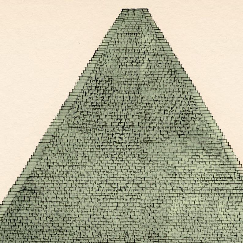 Great Pyramid Vintage Cross Section Print Egypt Pyramid - Etsy